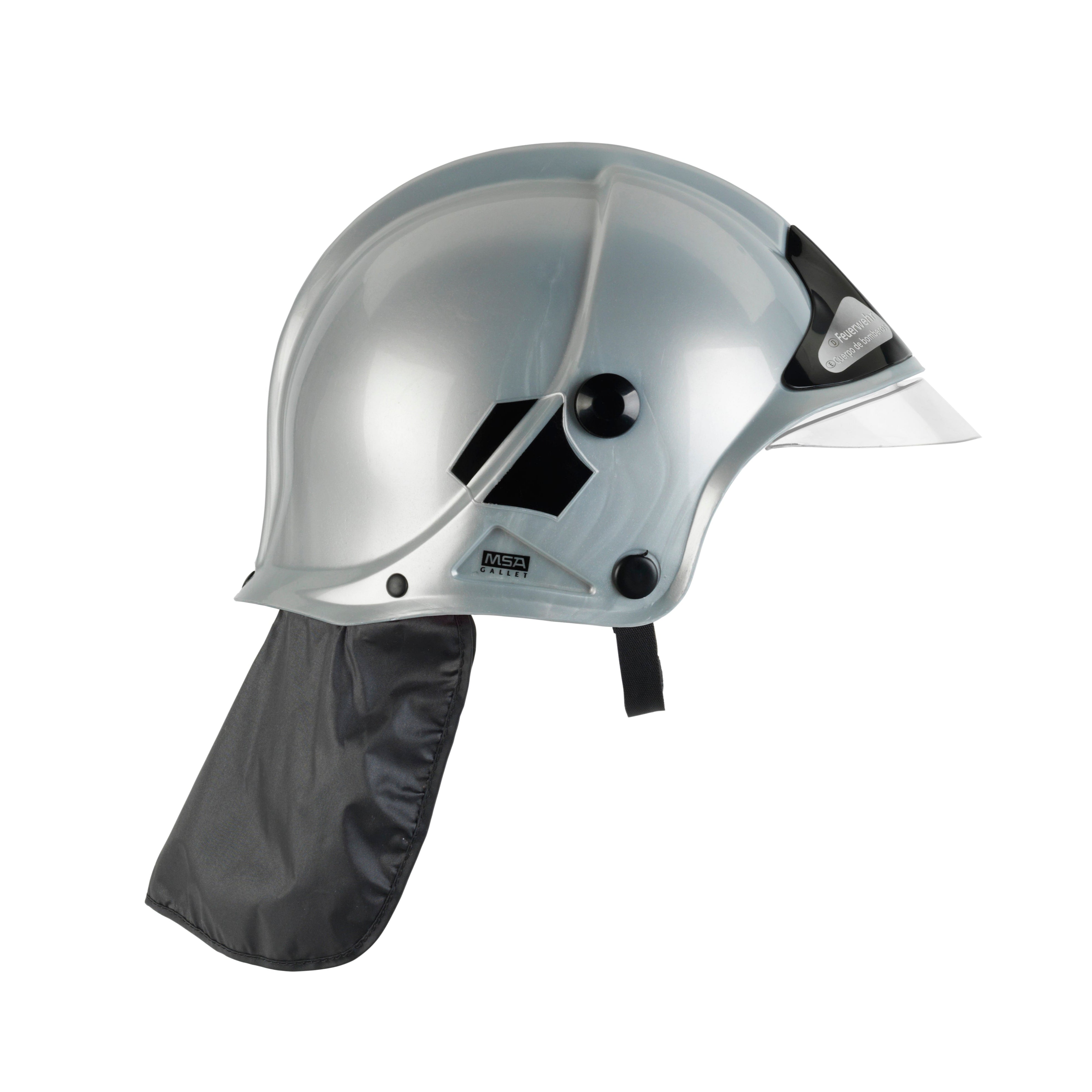 Firefighter helmet with visor in silver – Klein Toys