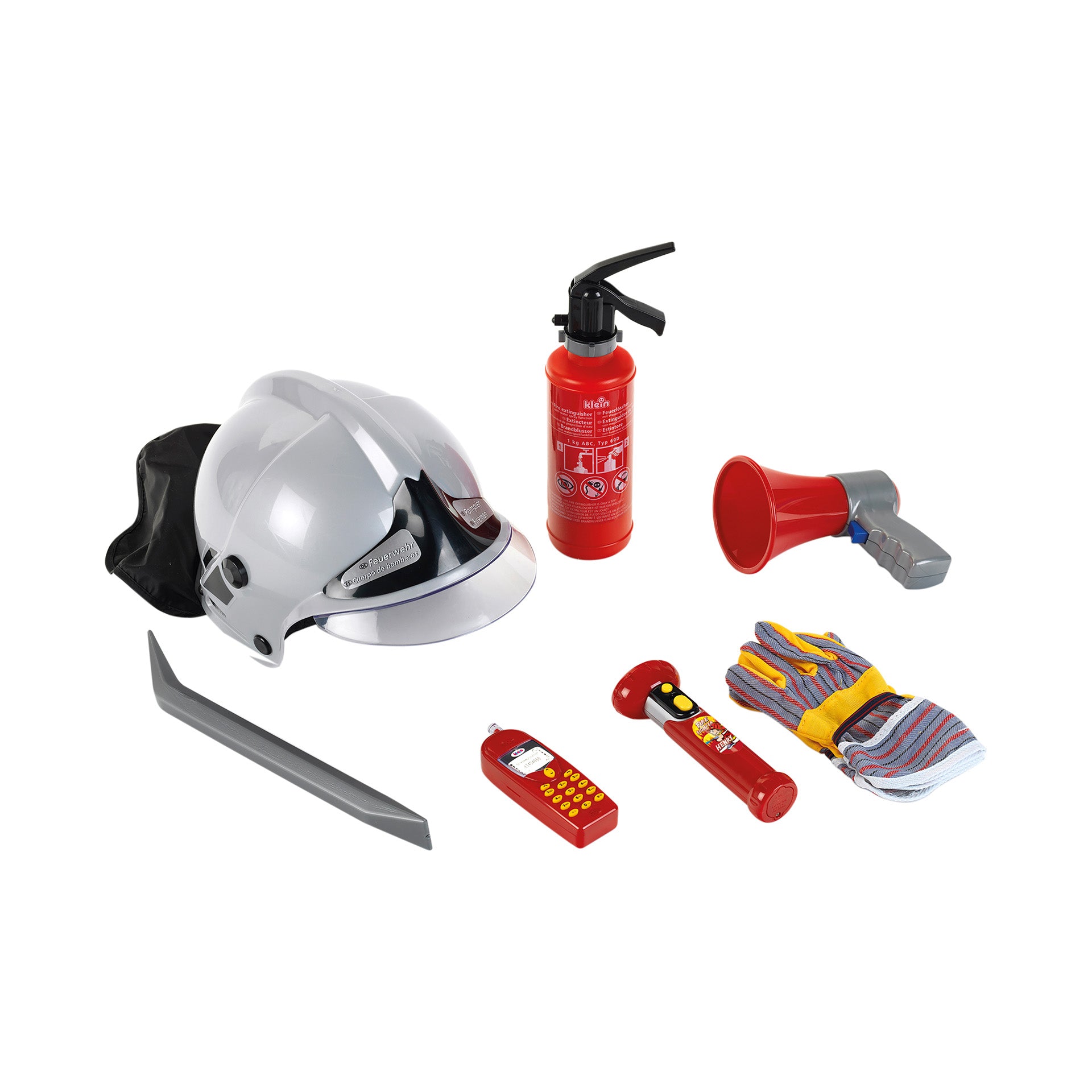 Firefighter set with helmet (MSA), 7-piece – Klein Toys